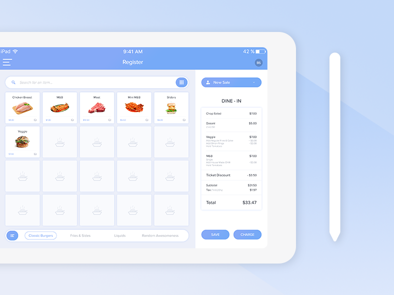 Point of Sale Tablet App by Parthik Poshiya on Dribbble