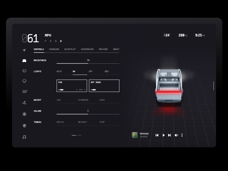 Tesla Cybertruck Dashboard by Daniel Kim on Dribbble