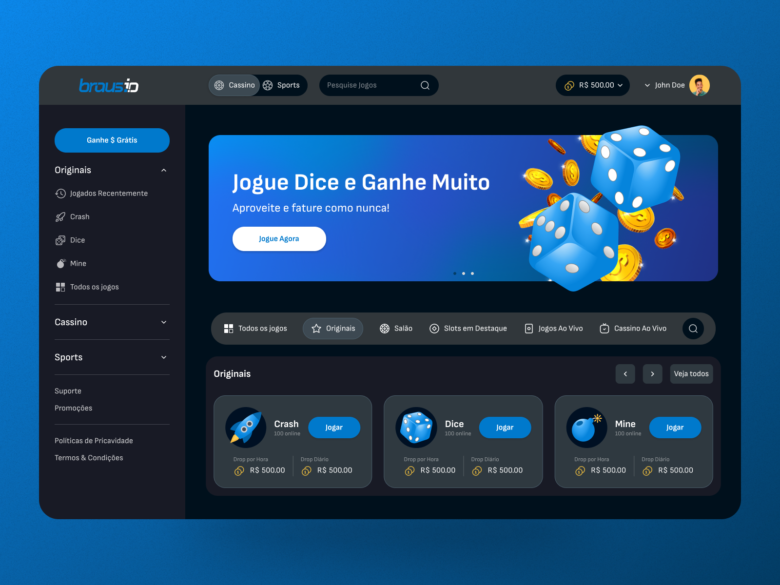 Braus.io - Plataforma de Apostas by Gean Ribeiro on Dribbble