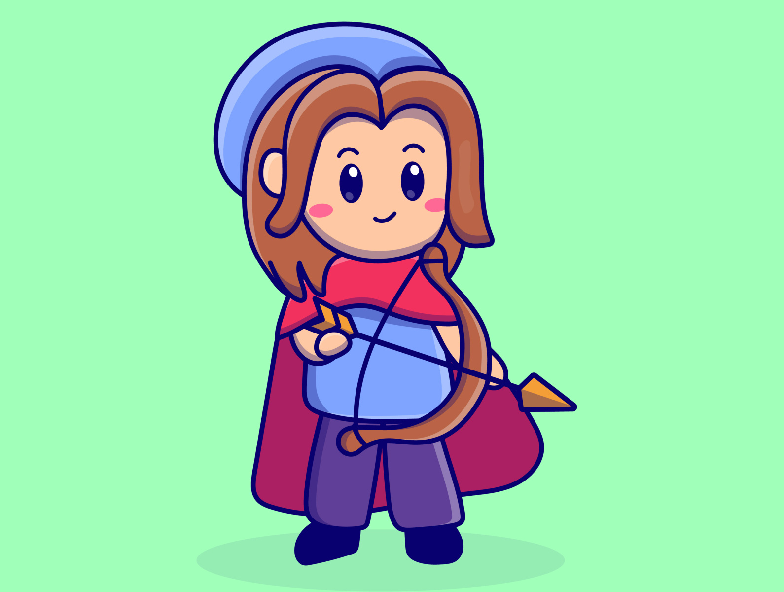 Cute cartoon archer by Elizaveta Udaltsova on Dribbble