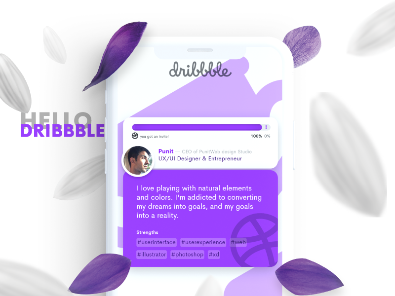 Hello Dribbble! - Invited by 1THING.io by punit on Dribbble