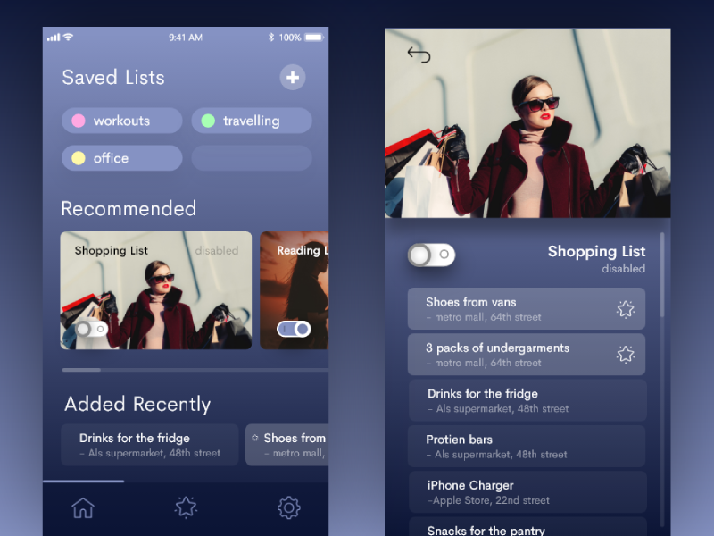 Creative List Saving & Making App by punit on Dribbble