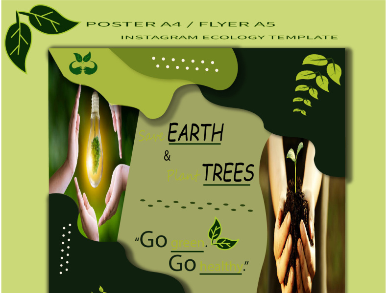 ECOLOGY POSTER A4 / FLYER A5 TEMPLATE by Billa Soundarya on Dribbble