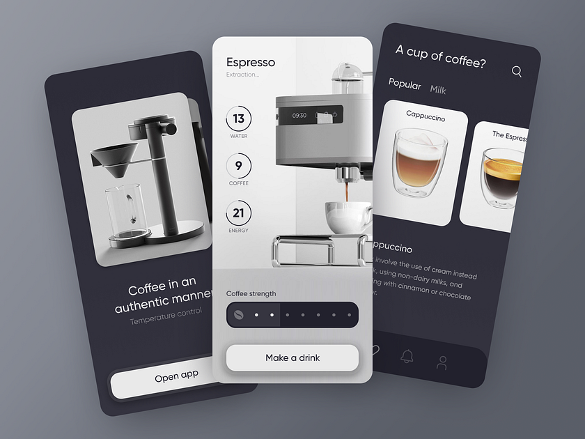 Coffee Machine App [ mobile app ] by Stas Koval 🇺🇦 on Dribbble