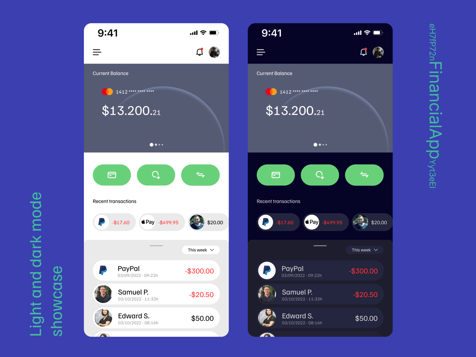 Light and Dark theme by Faruk Tabakovic on Dribbble
