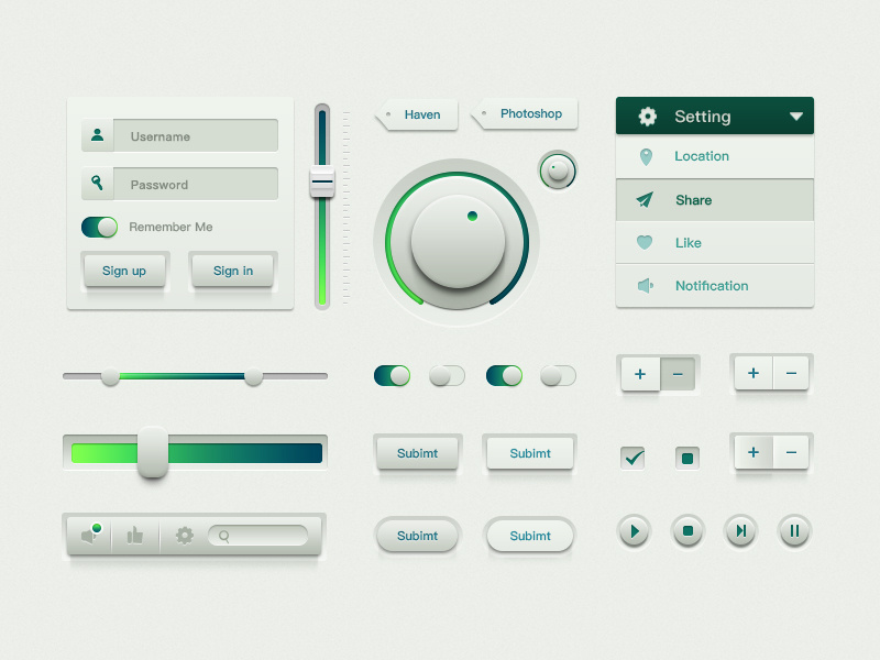 Green Ui Kit by Havendeng on Dribbble