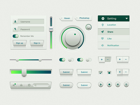 Green Ui Kit by Havendeng on Dribbble