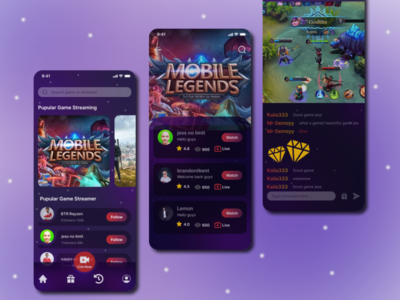game streaming app by ibnu on Dribbble