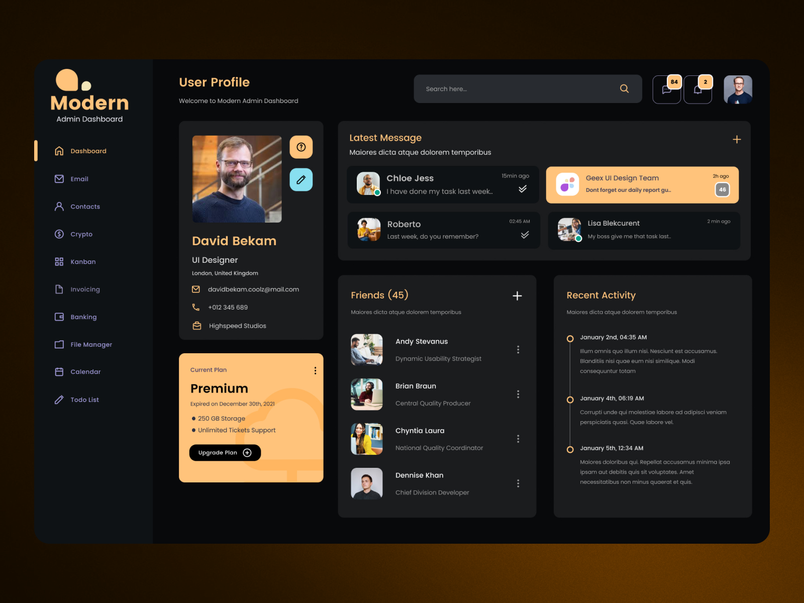 Task Management Dashboard Dark UI by Rishabh Rai for Fluttertop UIUX Studio on Dribbble