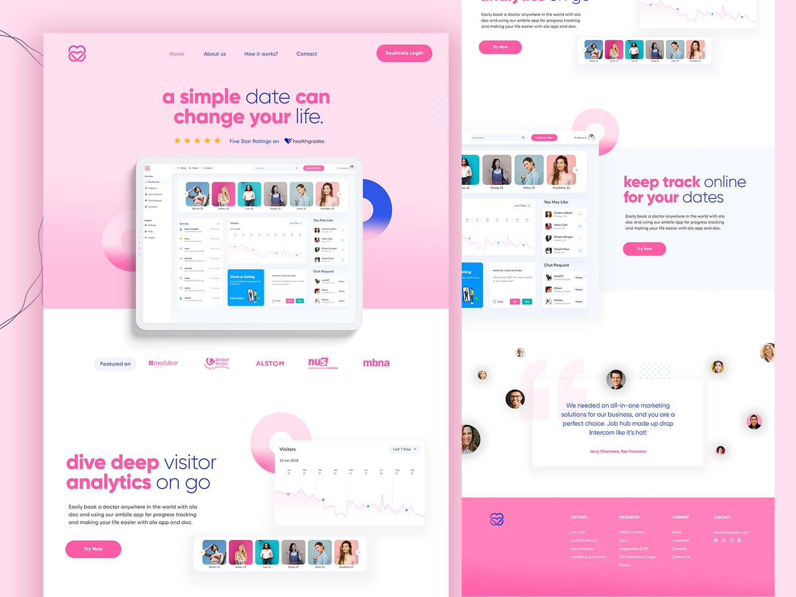 Dating Landing Page by Hamza Khan on Dribbble