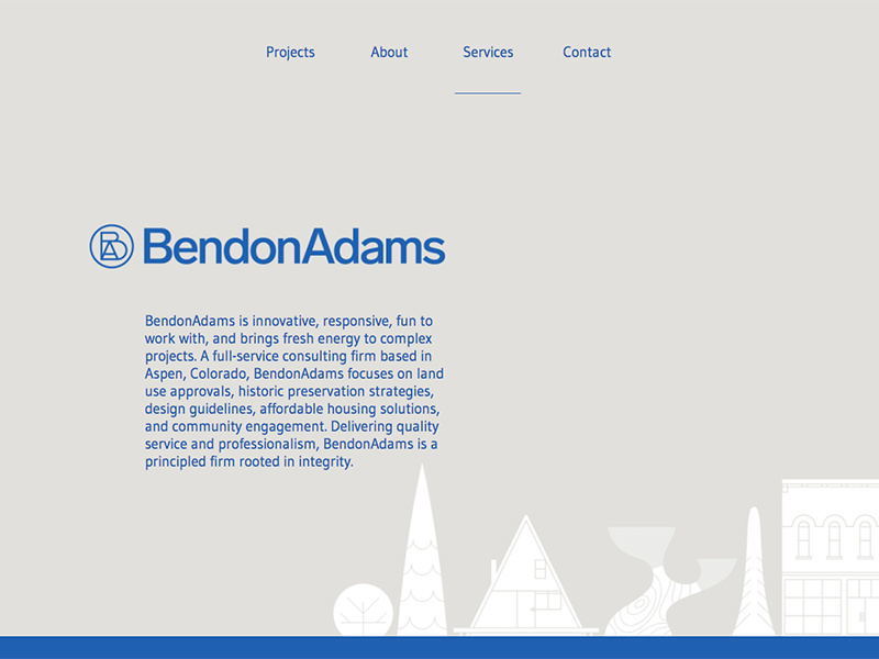 BendonAdams website by Rachel Rippy on Dribbble