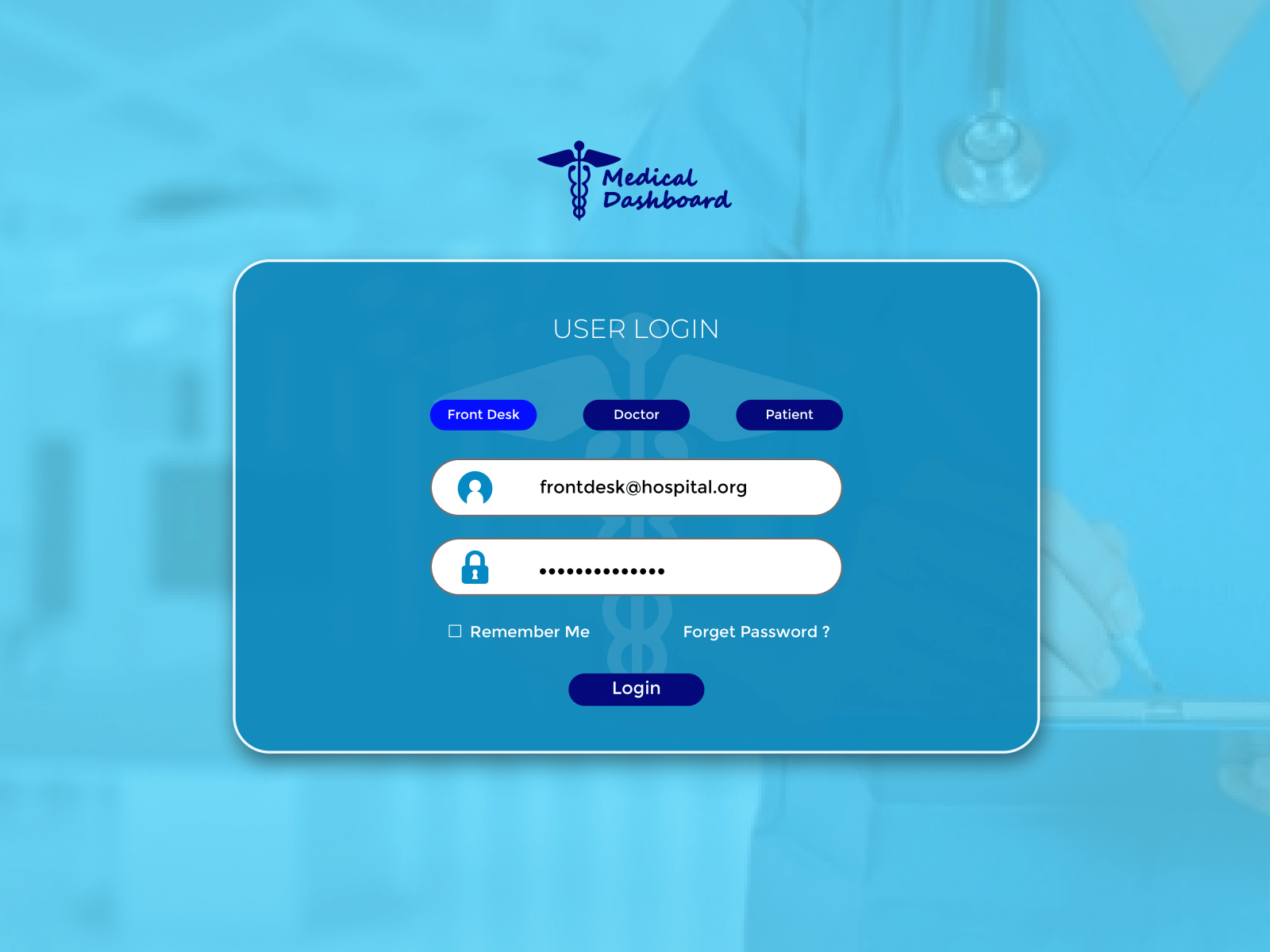 Hospital Dashboard login Pages by Mollik.Russel88 on Dribbble