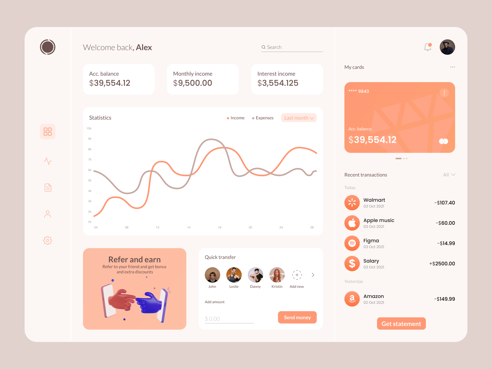 Banking Dashboard by Gowtham Sidharth for HQ on Dribbble