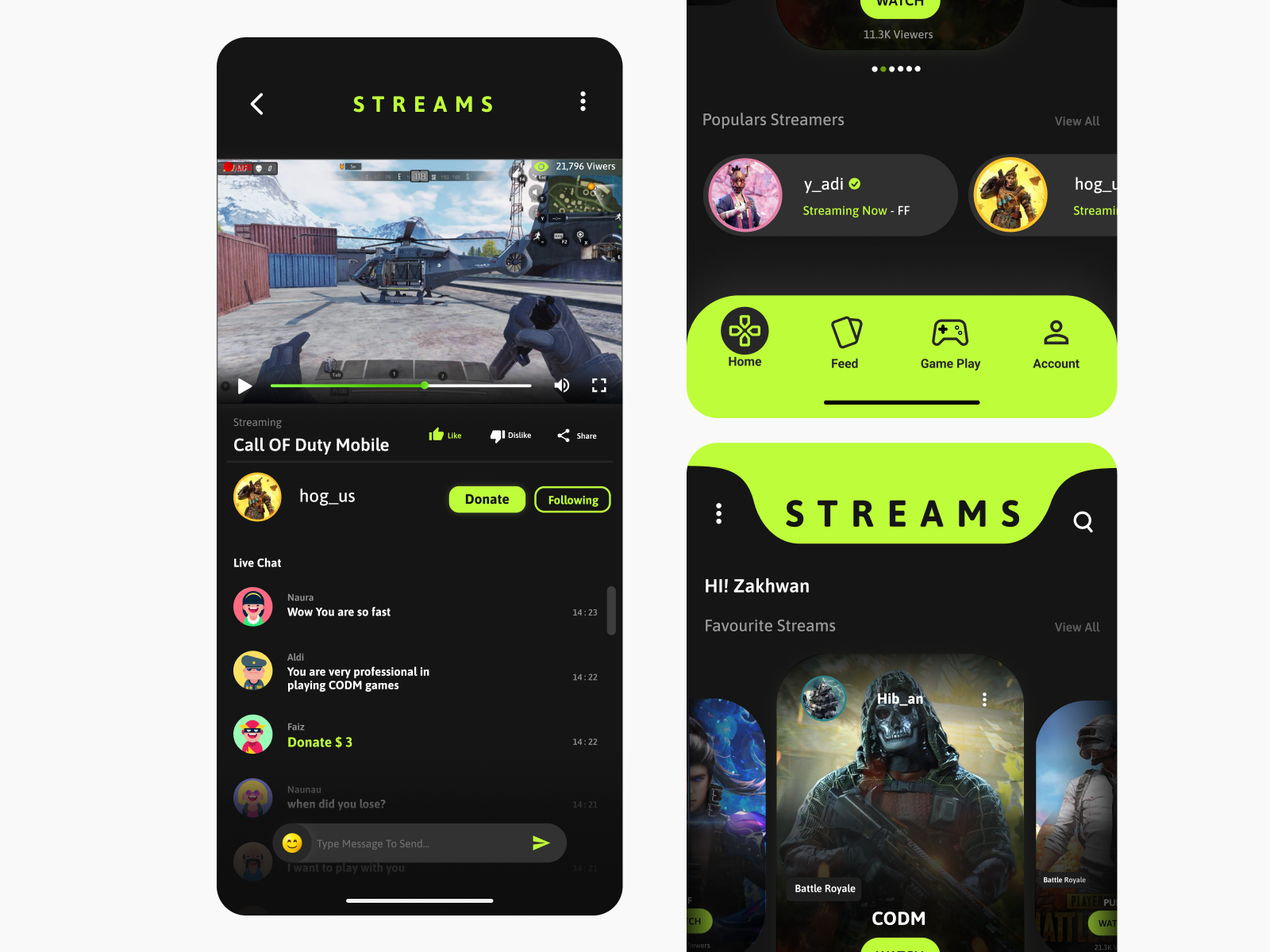 UI APP "STREAMS" by Axel zakhwan on Dribbble
