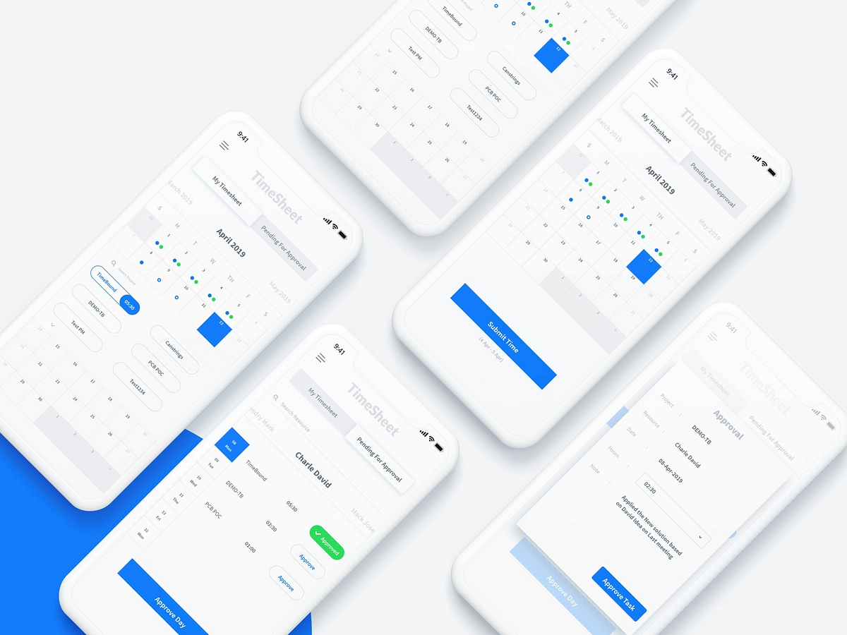 Timesheet App by Prakash on Dribbble