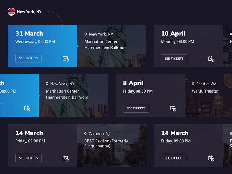 Ticketmaster. Interface by Daria Iv on Dribbble