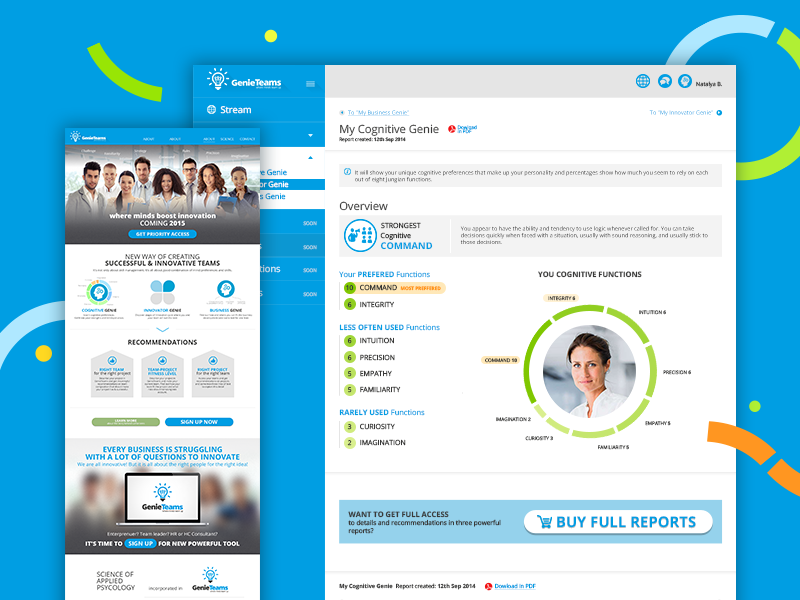 GenieTeam — Responsive landing page: UI/UX, HTML/CSS by Roman Cheryba on Dribbble