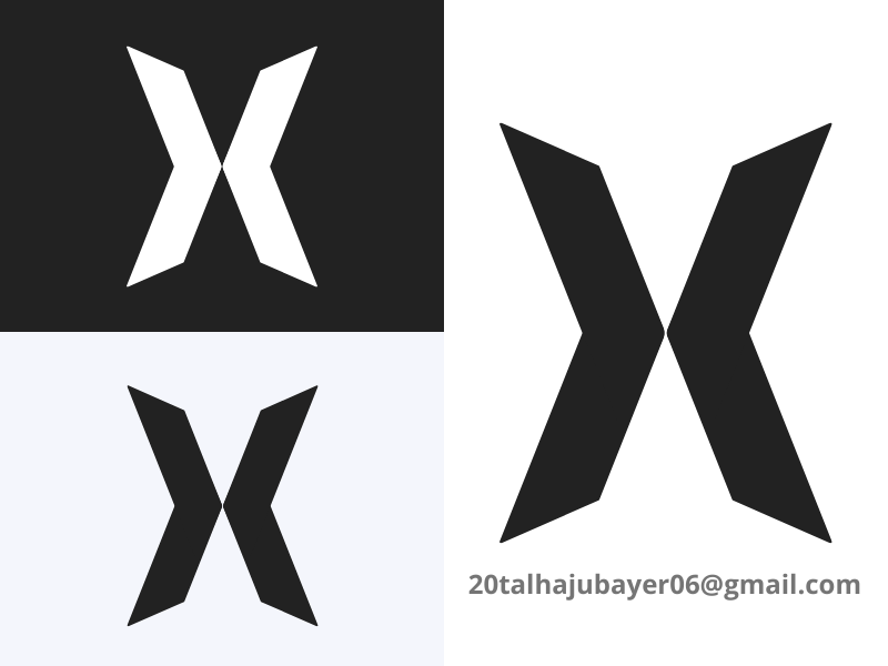 'X' word logo by Talha Jubayer on Dribbble