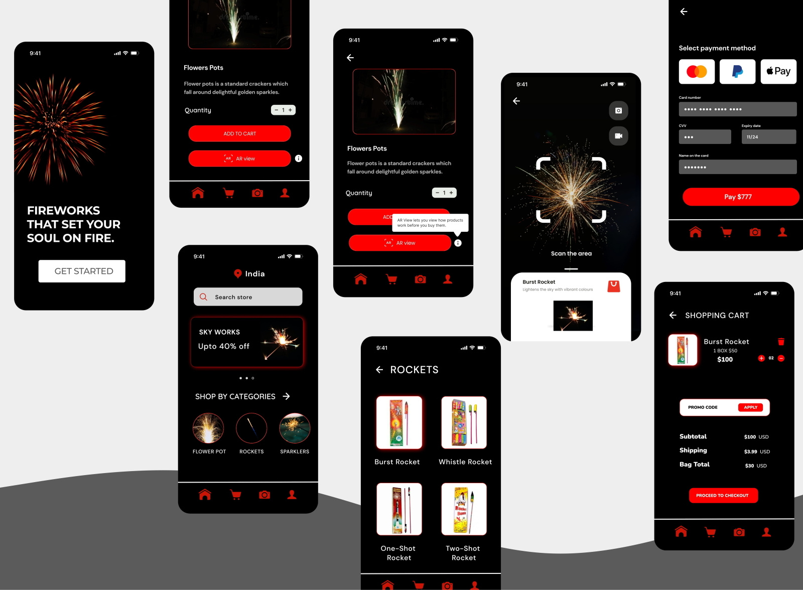 Fireworks App UI by subiksha M on Dribbble