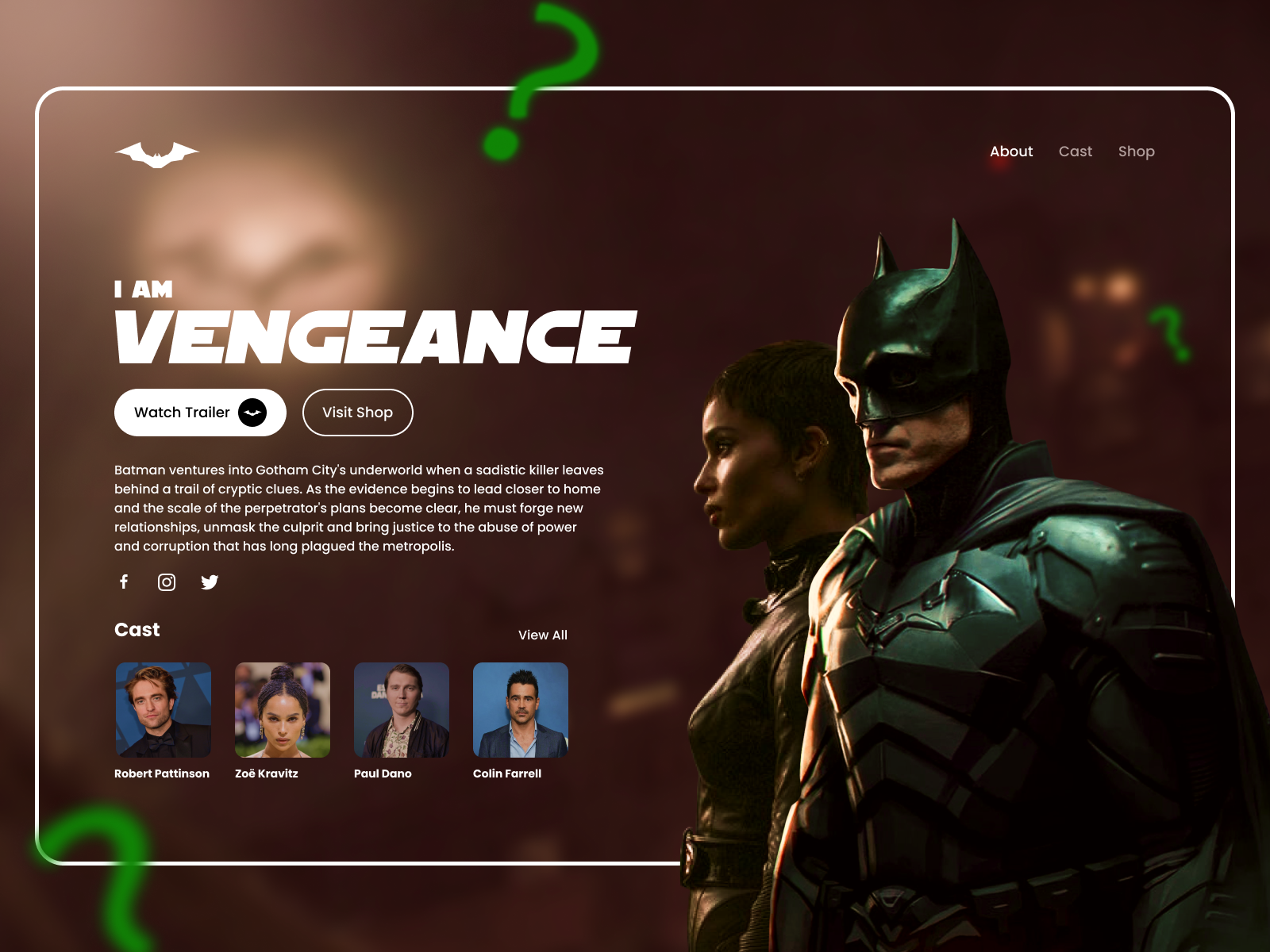 Batman Movie Website by Qamar Hussain on Dribbble
