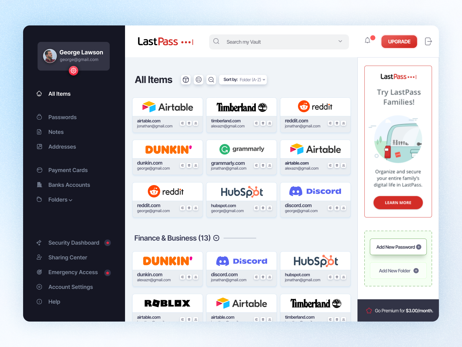 LastPass Password Manager - Dashbaord Redesign by Farhan Mubin 🌿 on ...