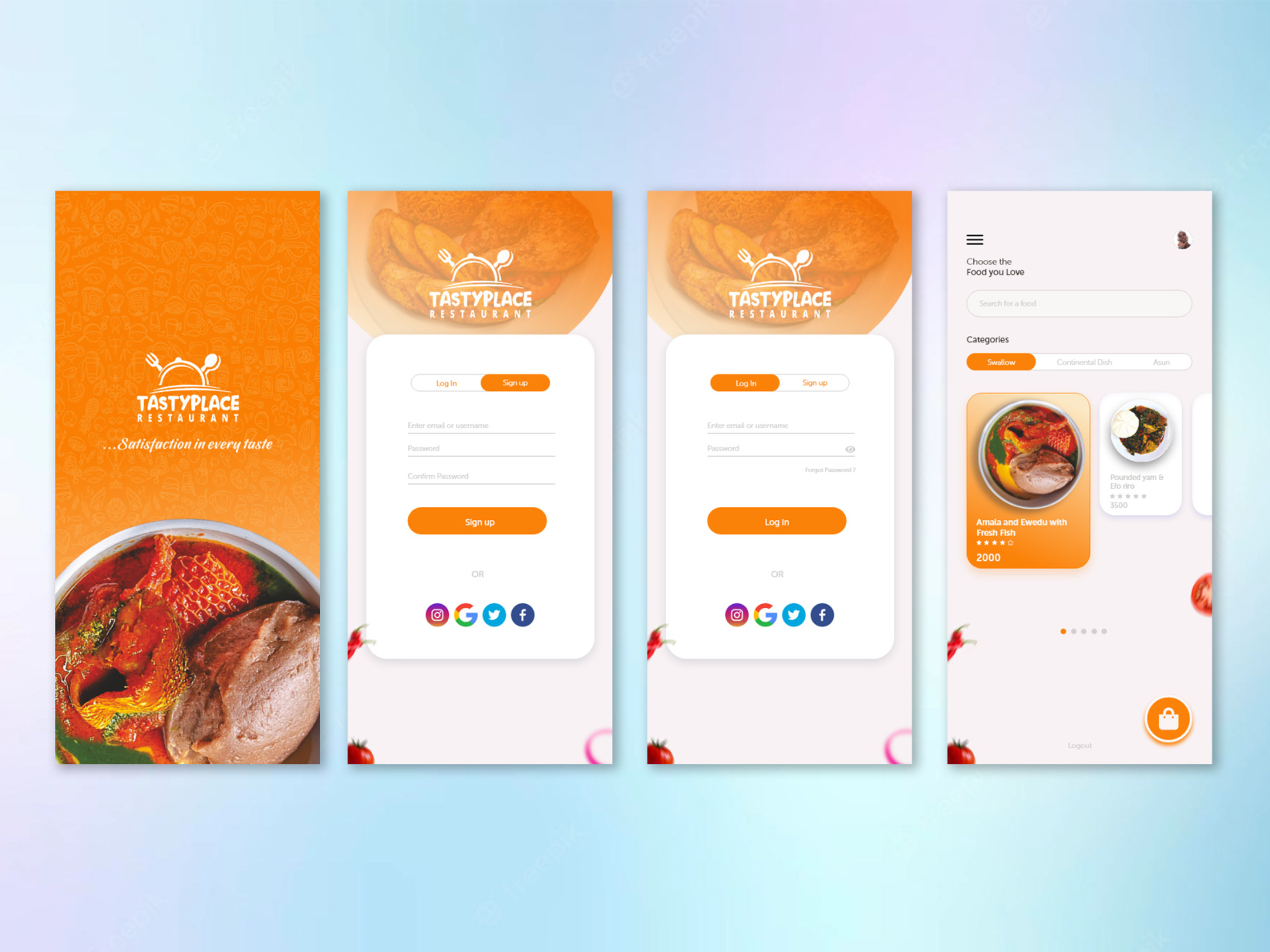 TastyPlace Restaurant App Design by ade yinka on Dribbble