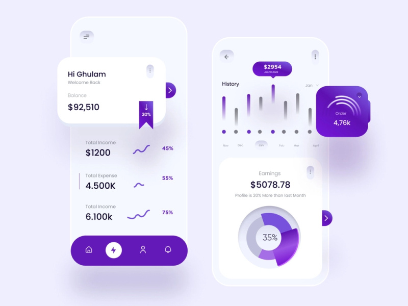Finance Mobile App Design by Mubashir Hussain on Dribbble