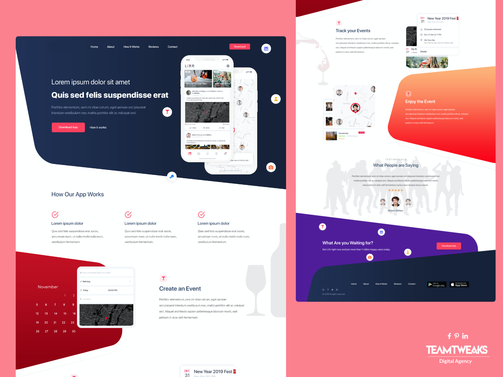 Event Management- web development landing page design by Team Tweaks ...