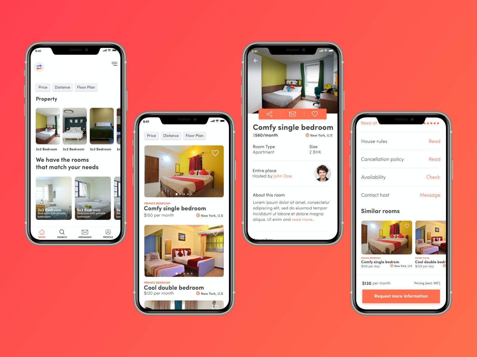 Room Rental Mobile App Development - Design (UI/UX) by Team Tweaks ...