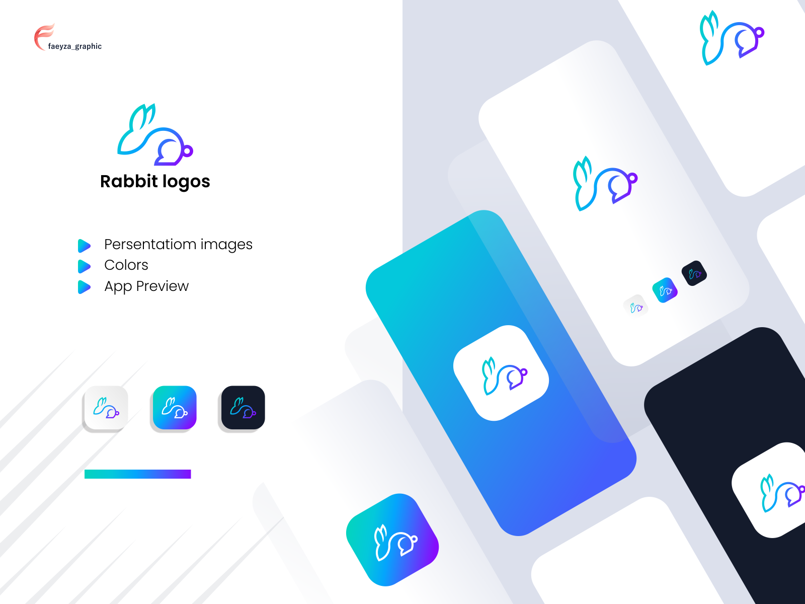 Rabbit logos by faeyza graphic on Dribbble