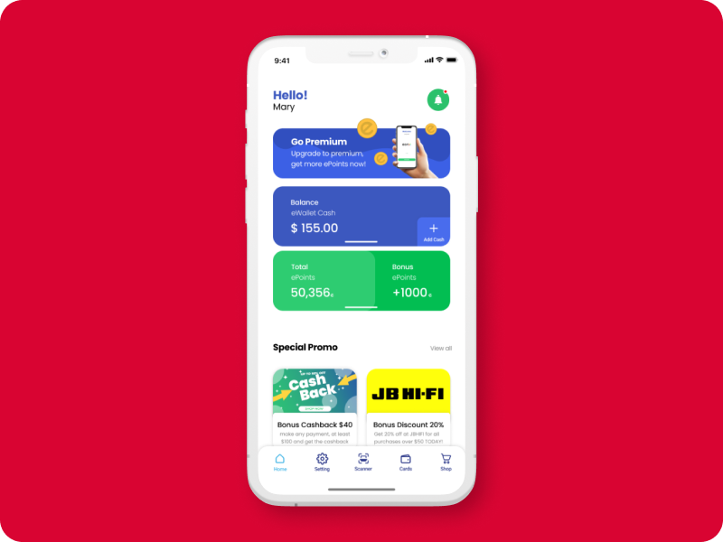 eWallet App - Home Screen by Matthew Sear on Dribbble