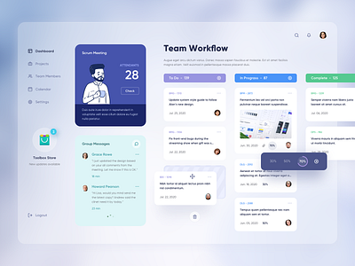 Kanban Dashboard by Yi Li on Dribbble