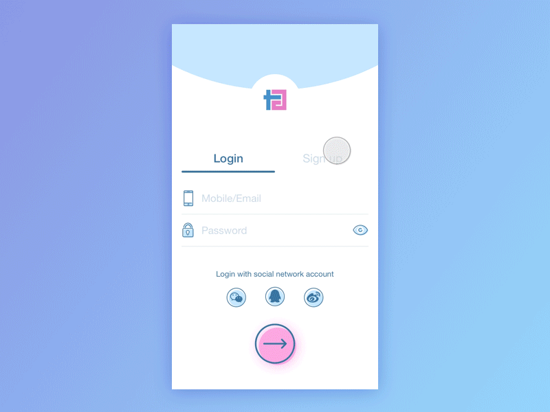 Login&Home by Irene on Dribbble