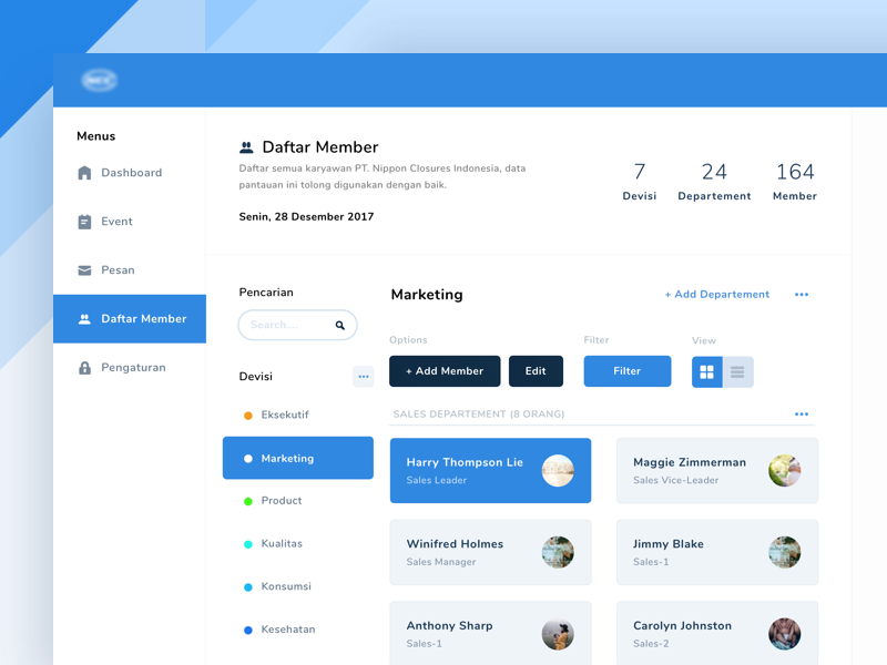 Dashboard Member Page | Explore Idea by Aris Prabowo on Dribbble