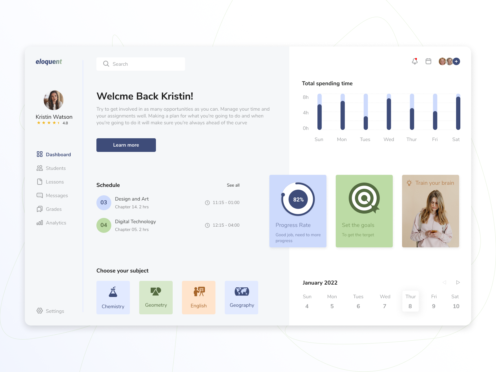 Student Dashboard by Farzana Abedin on Dribbble