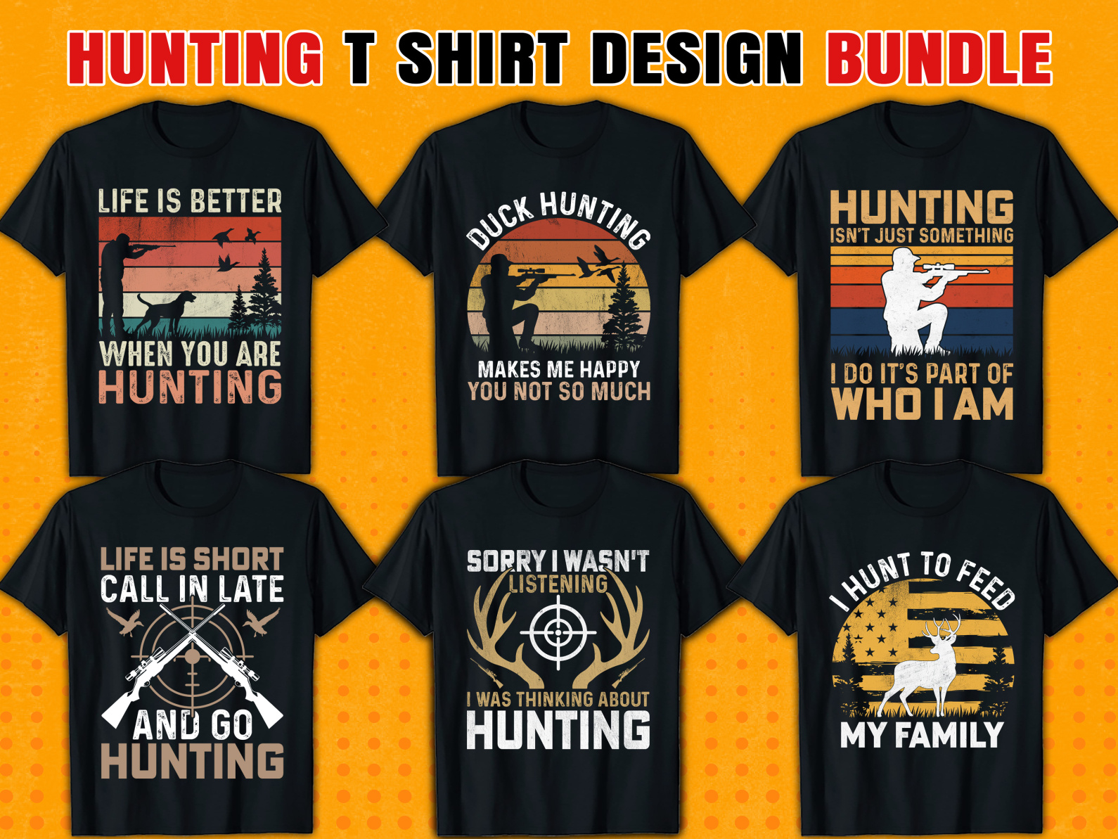 Hunting T shirt Design Bundle by Shimul Islam on Dribbble