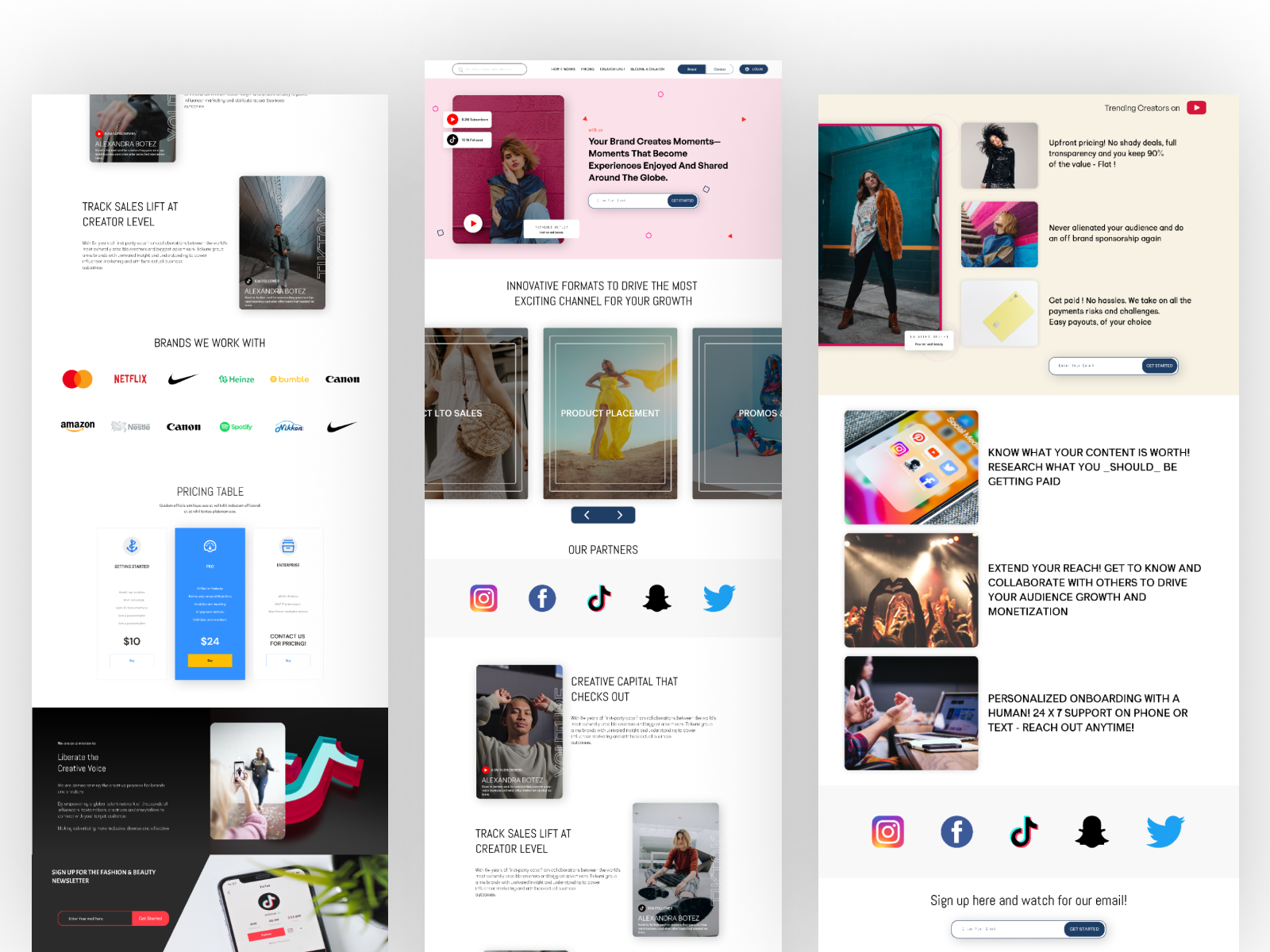 Influencer Hub Website UI Design by Sabbir Ahmed on Dribbble
