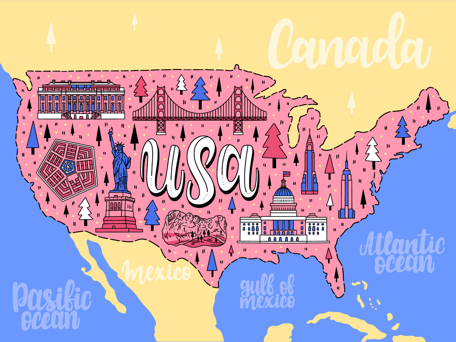Usa map by Maria Bobrova on Dribbble