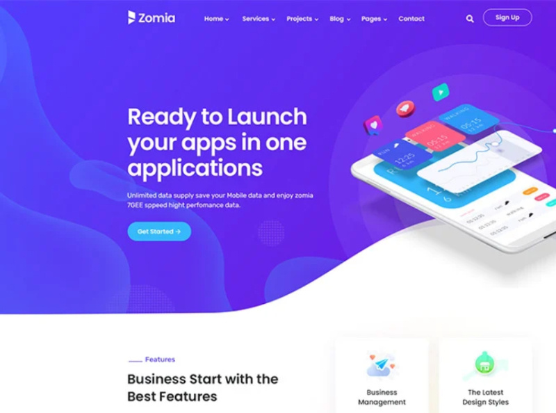 Zomia App Showcase PSD Template by Al - Amin Hossain Asif on Dribbble