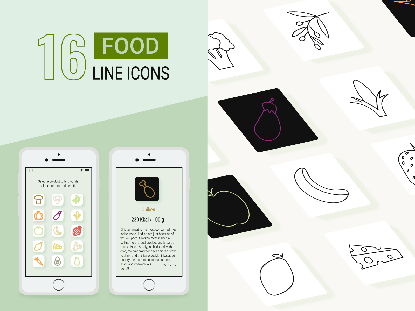 Food line icons by Helen on Dribbble