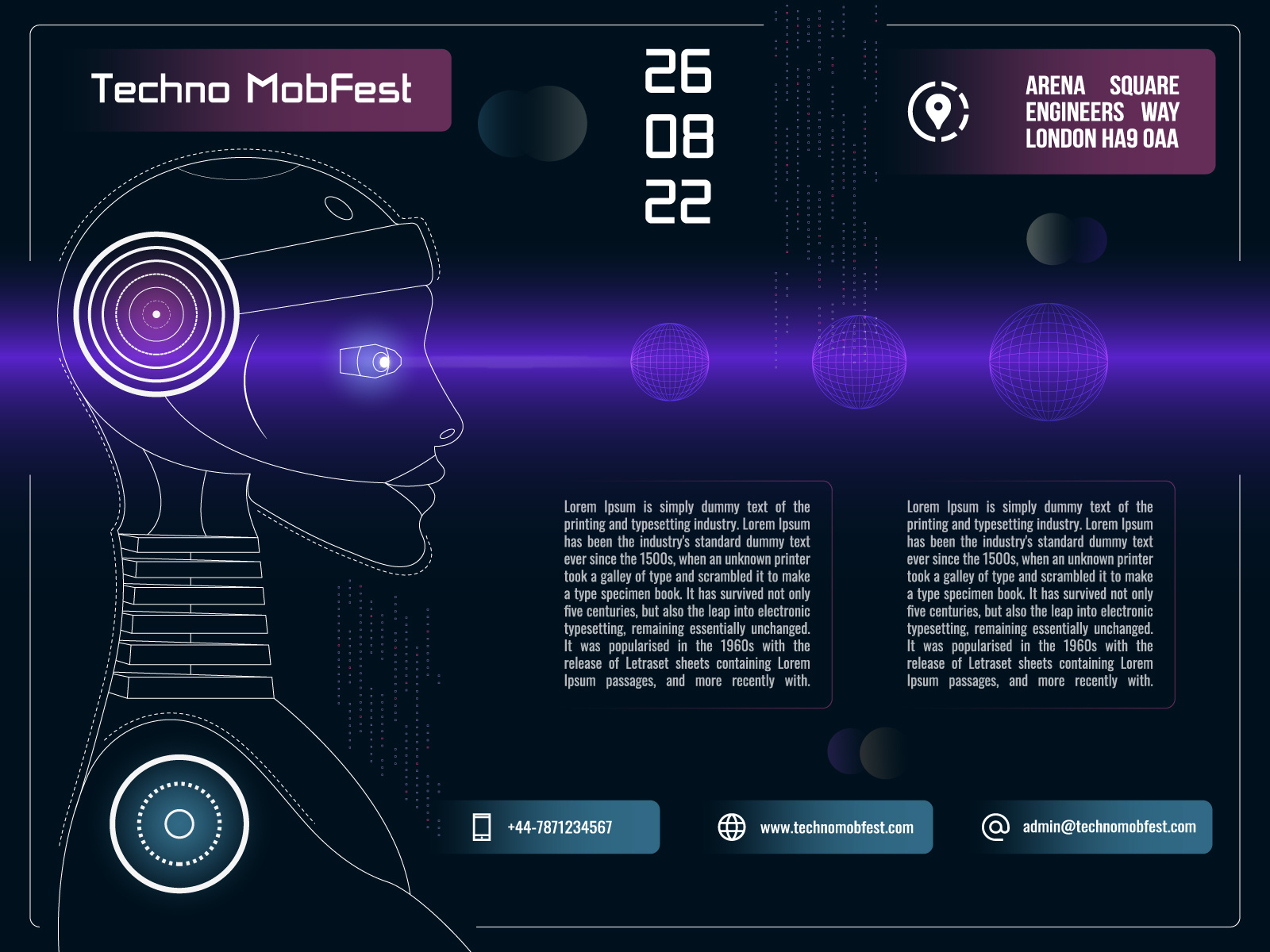 Flyer for techno festival by Helen on Dribbble