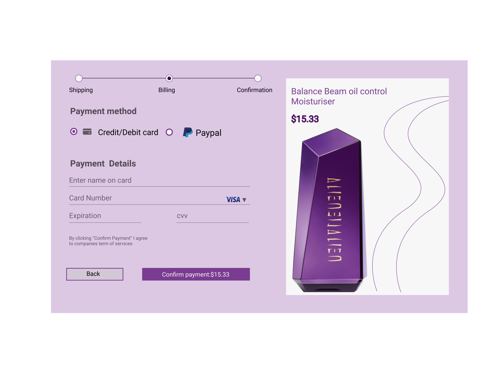 checkout page UI by aishwarya on Dribbble