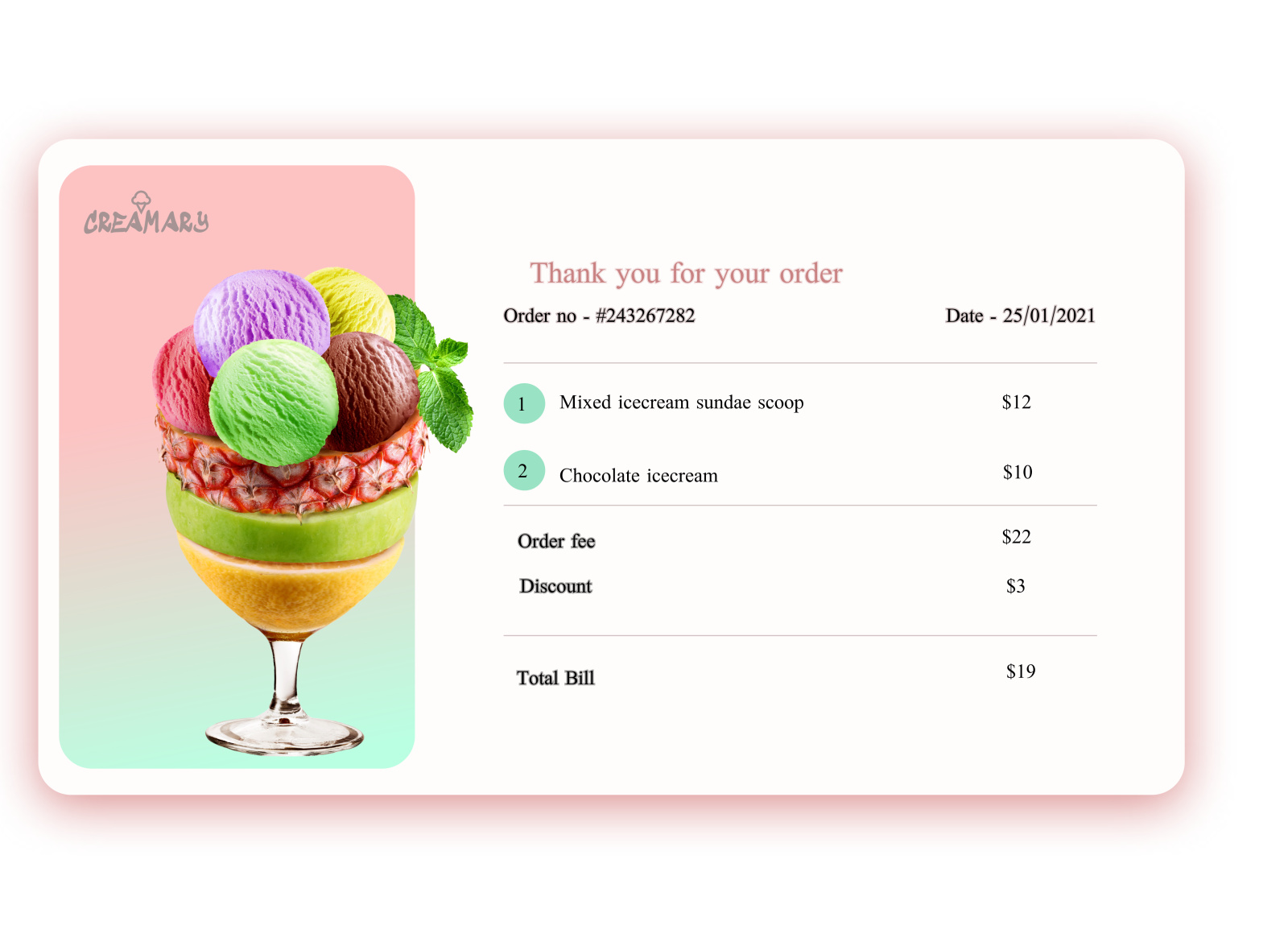 EMAIL RECEIPT UI Design by aishwarya on Dribbble