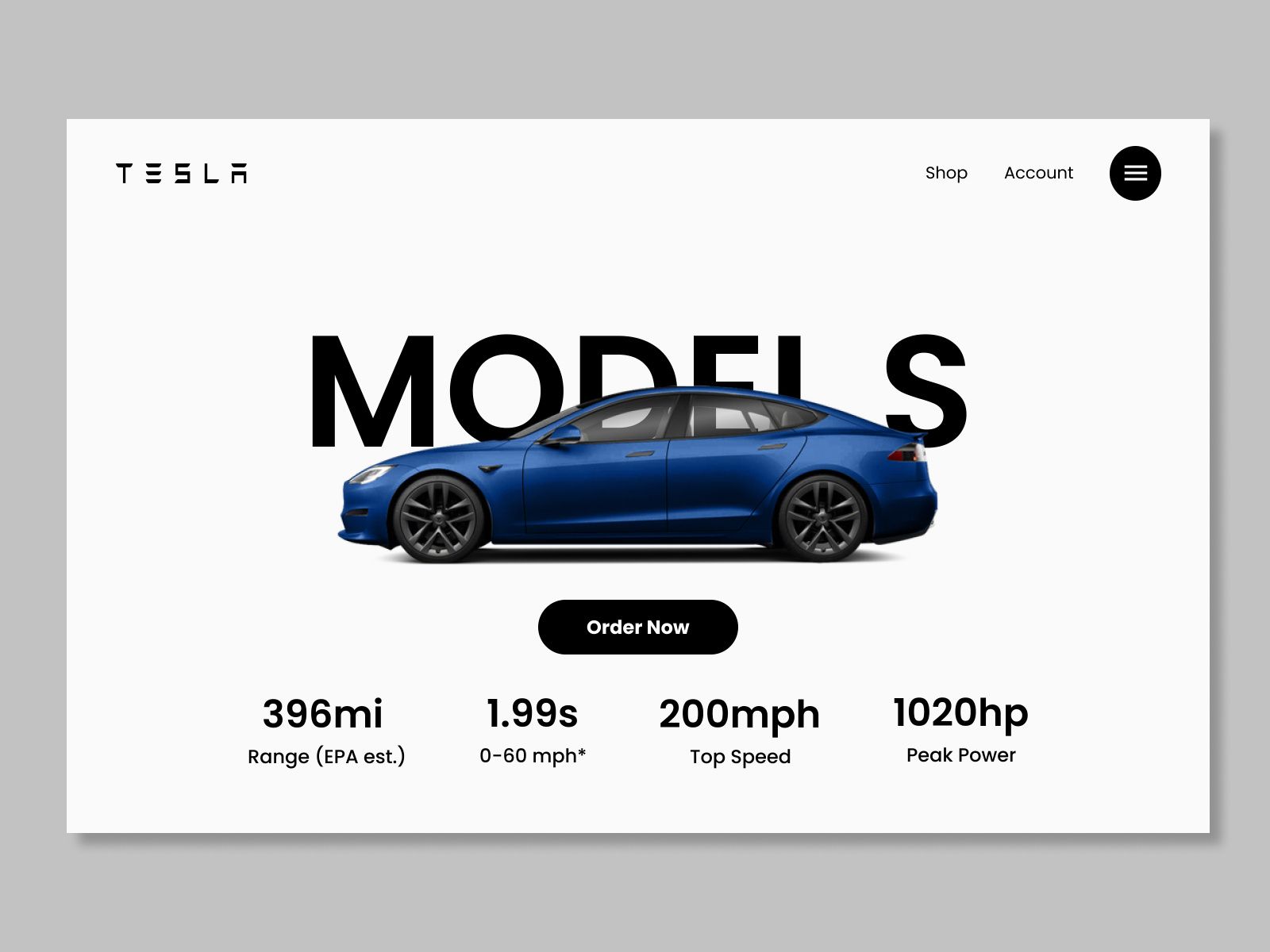 Tesla Model S Car Landing Page by Web Design Room - WDR on Dribbble