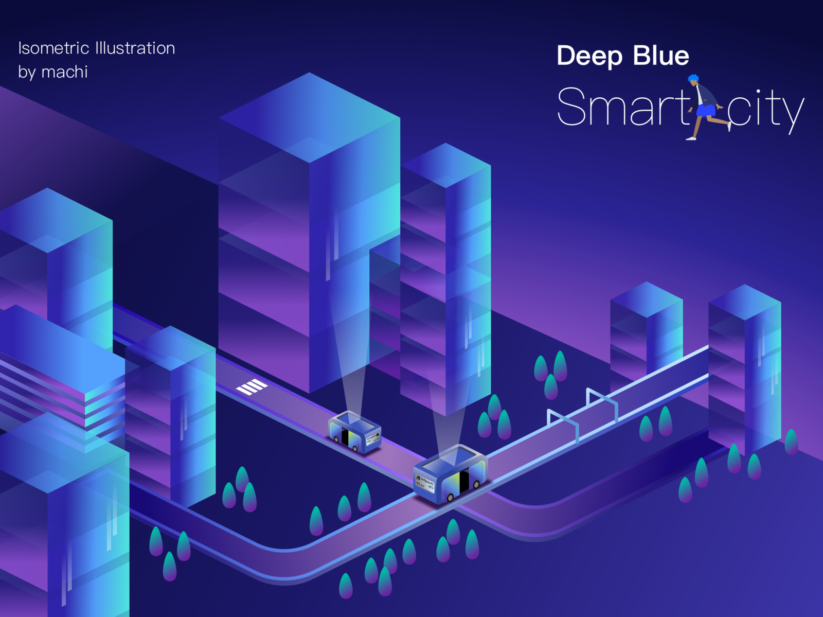 Deep Blue Smart City by Kurr Studio on Dribbble