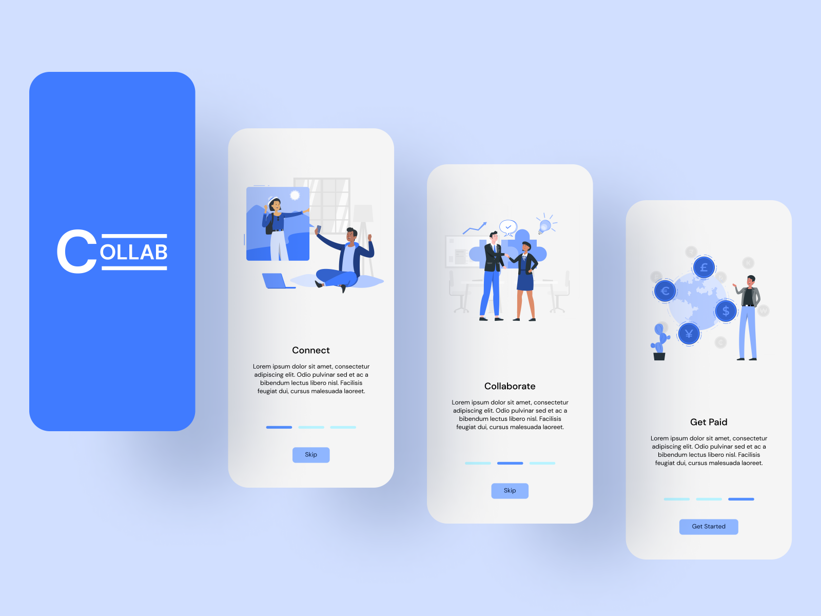 Onboarding screens for a Work Collaboration APP by Adesina Oluwasanmi ...