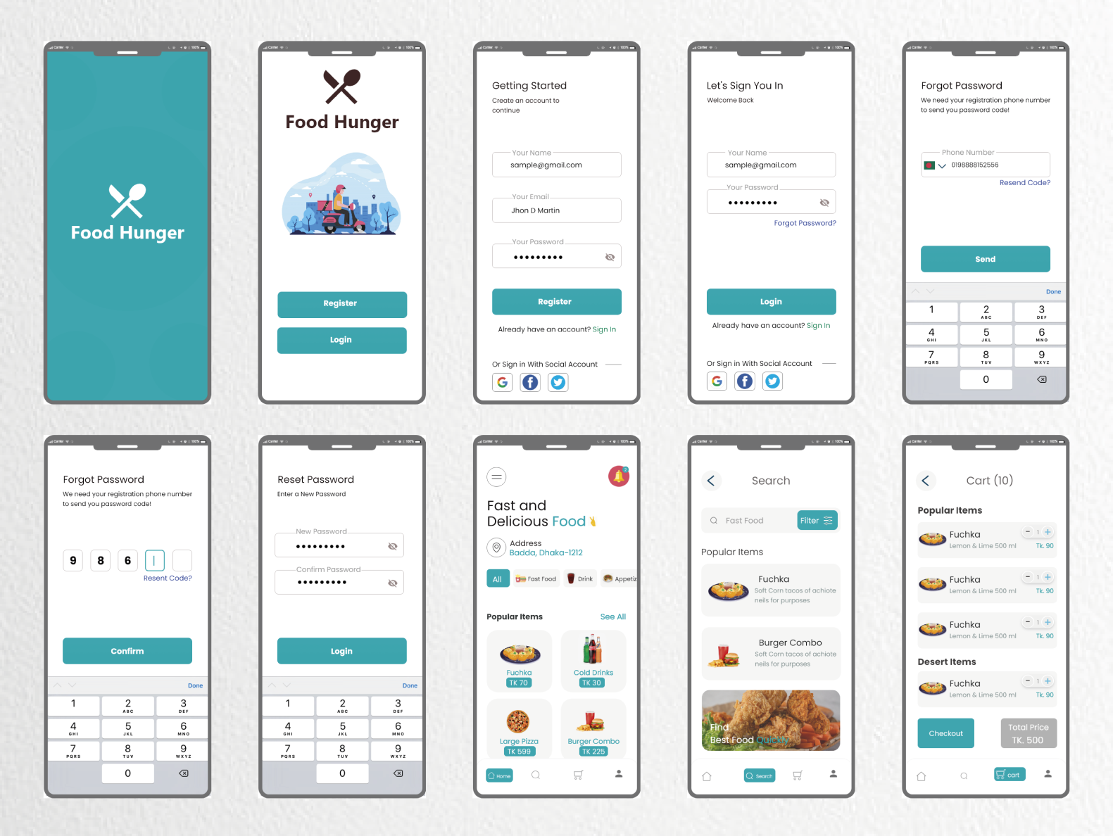 Food Hunger Mobile App by Shoreful Islam on Dribbble