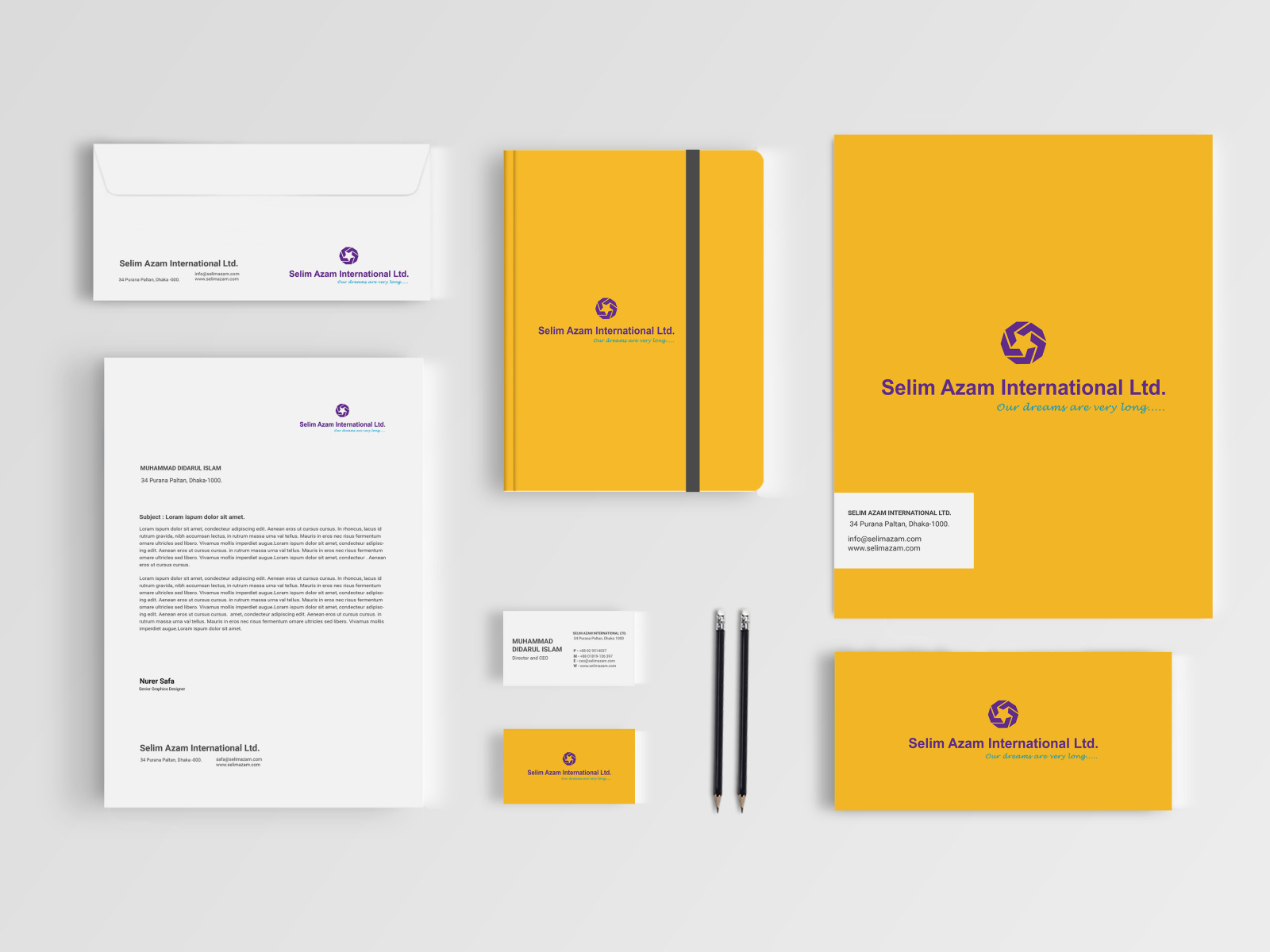 BRAND IDENTITY DESIGN FOR SELIM AZAM INTERNATIONAL LTD. by Nurer Safa ...