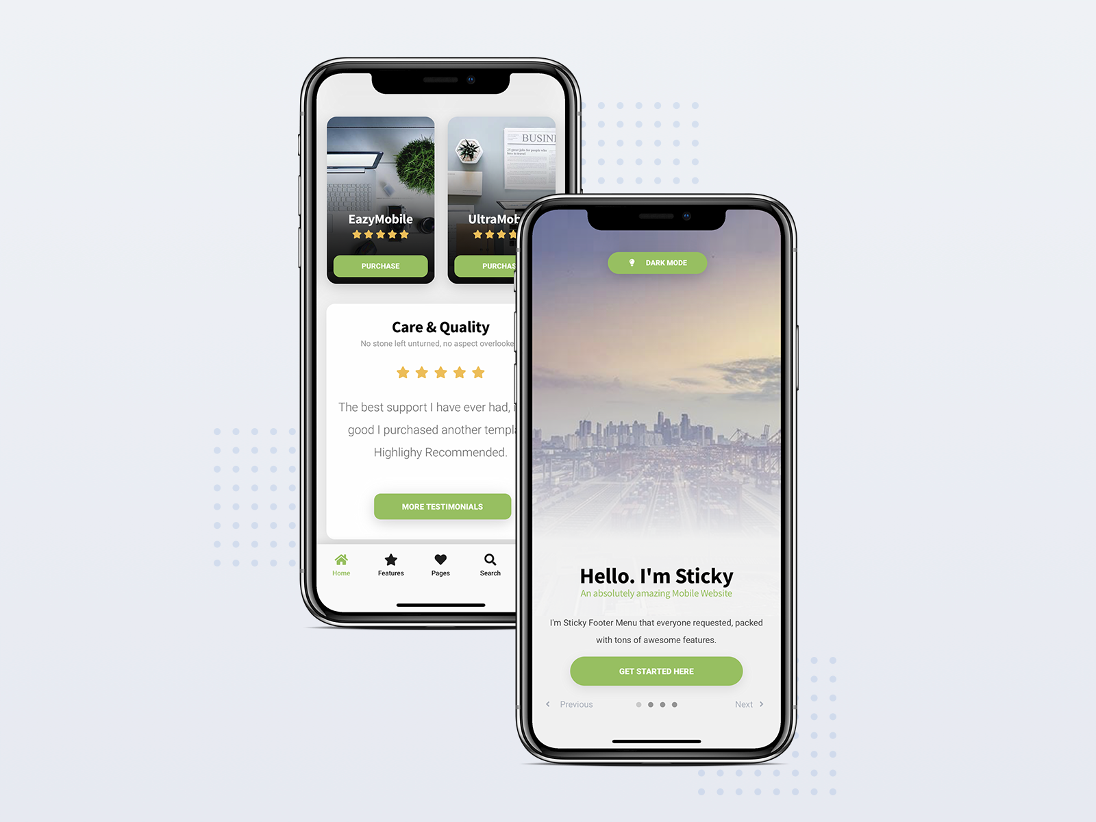 Sticky Mobile | Mobile Site Template by Enabled on Dribbble