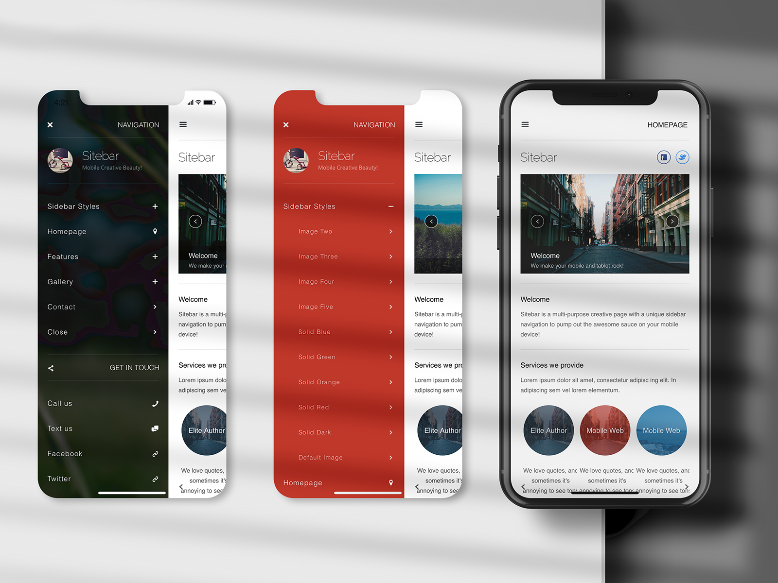 SiteBar Mobile | Mobile Website Template by Enabled on Dribbble